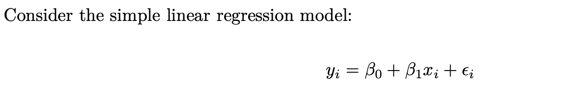 Consider the simple linear regression model: | Chegg.com
