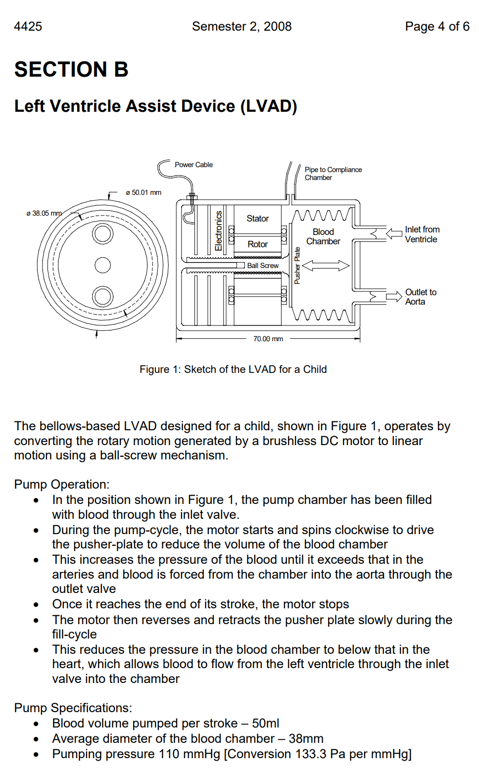 4425 Semester 2, 2008 Page 4 of 6 SECTION B Left | Chegg.com
