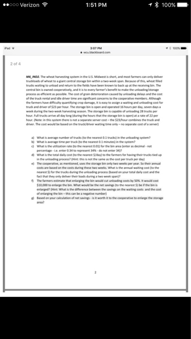 Solved The wheat harvesting system in the U.S. Midwest is | Chegg.com