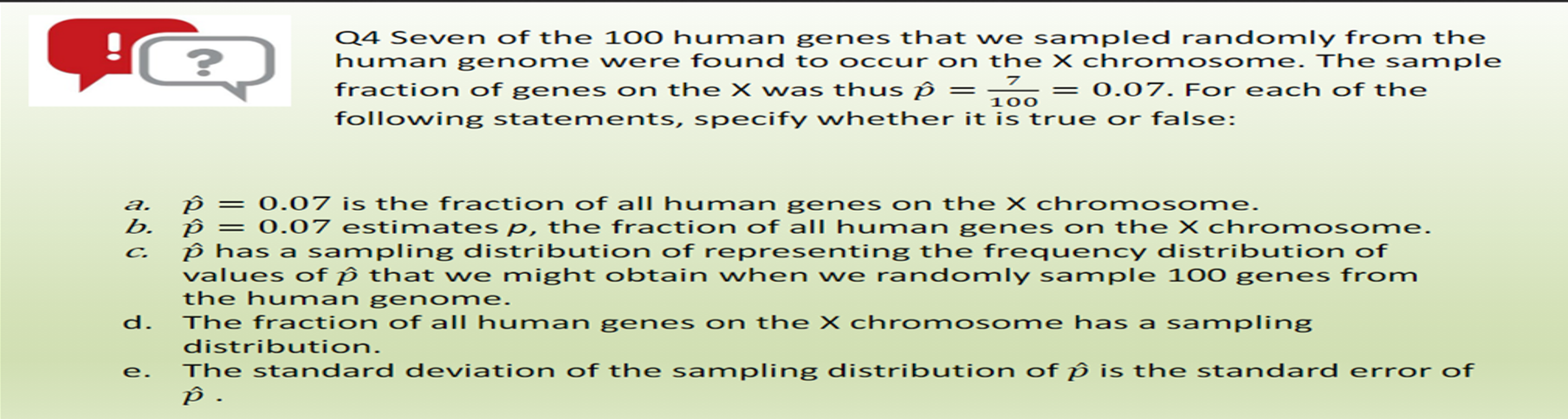 Solved Q4 Seven of the 100 human genes that we sampled | Chegg.com