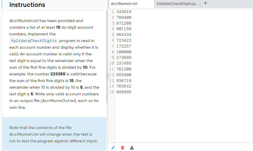 Solved Instructions ValidateCheckDigits.ja... | + | Chegg.com