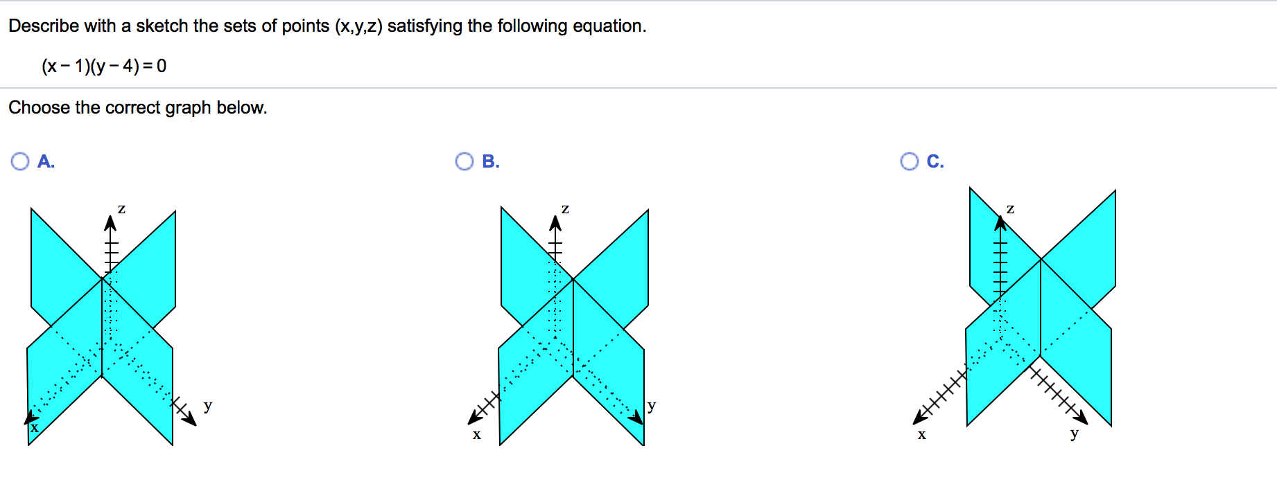 Solved Describe with a sketch the sets of points (x,y,z) | Chegg.com