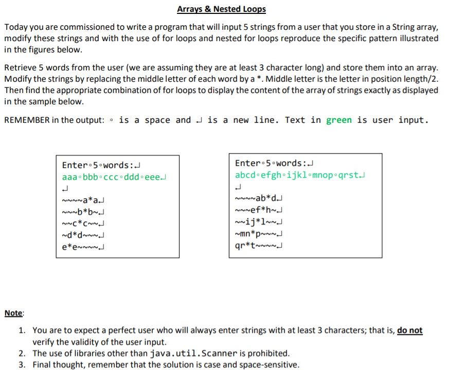 Solved Arrays & Nested Loops Today you are commissioned to | Chegg.com