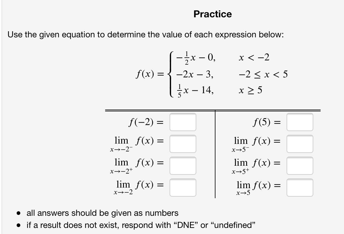 Solved Practice Use the given equation to determine the | Chegg.com