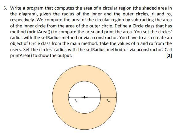 Solved 3. Write a program that computes the area of a | Chegg.com