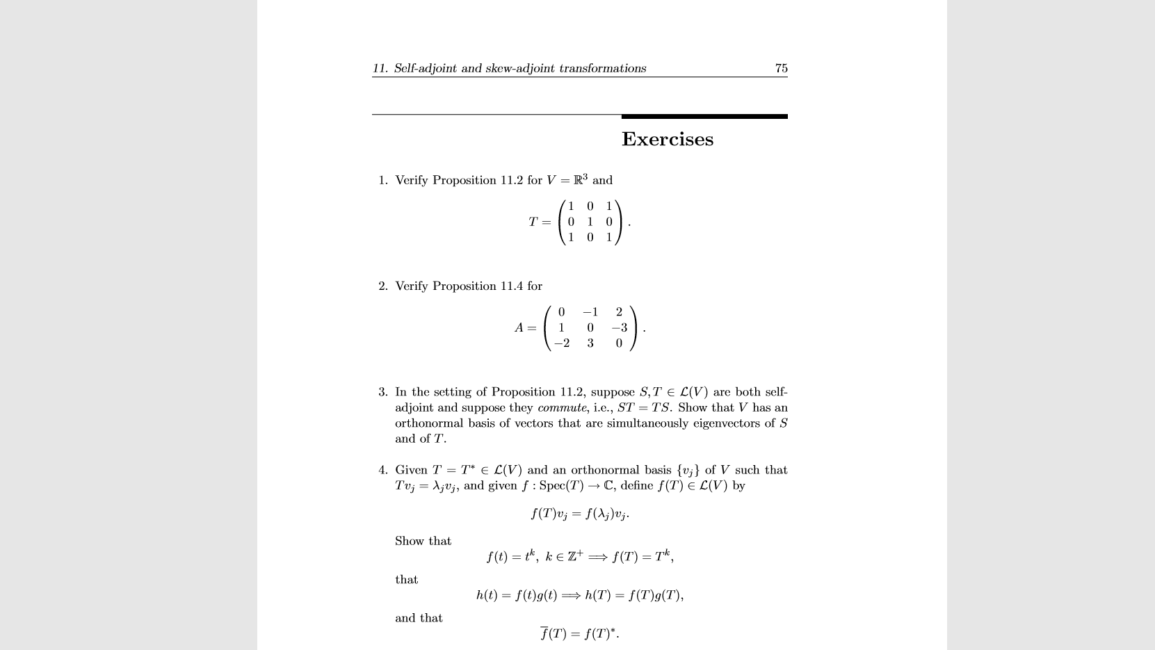 Solved 11. Self-adjoint and skew-adjoint transformations | Chegg.com