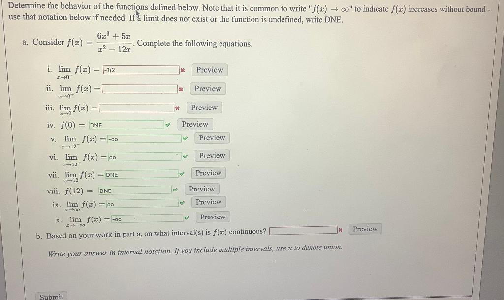 Solved Determine the behavior of the functions defined | Chegg.com