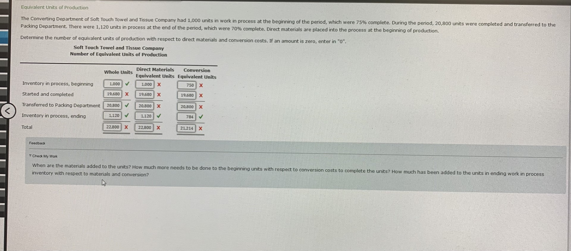 Solved Packing Department. There were 1,120 units in process | Chegg.com