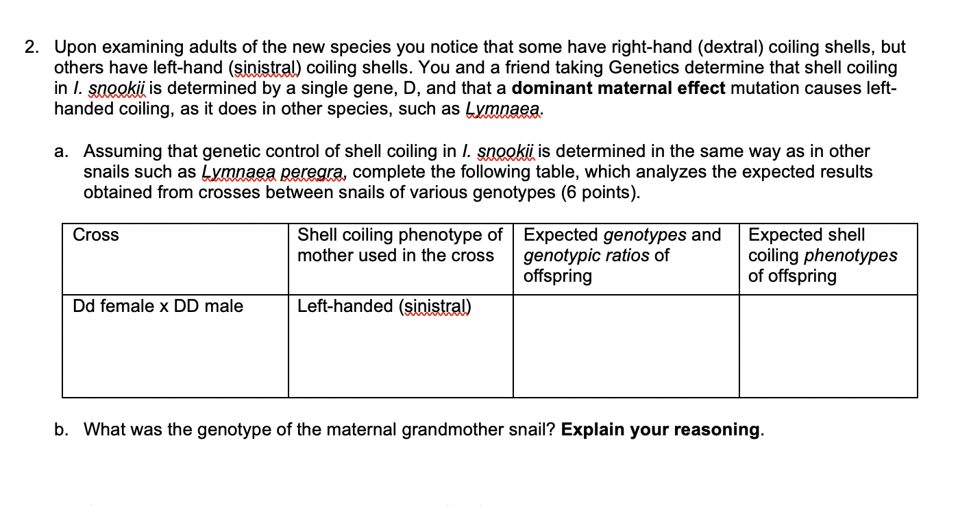 Solved 2. Upon examining adults of the new species you | Chegg.com