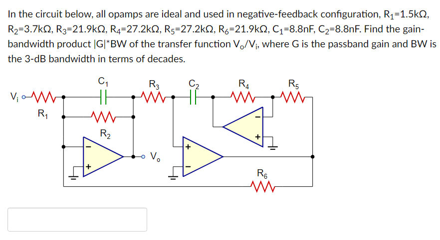 Solved In the circuit below, all opamps are ideal and used | Chegg.com