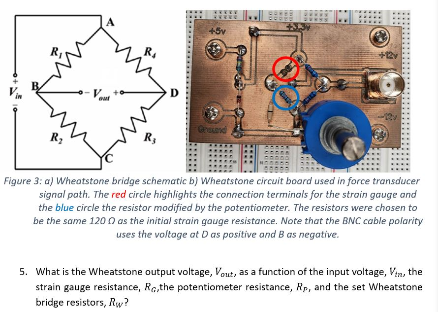 Solved R. in out Figure 3: a) Wheatstone bridge schematic b) | Chegg.com