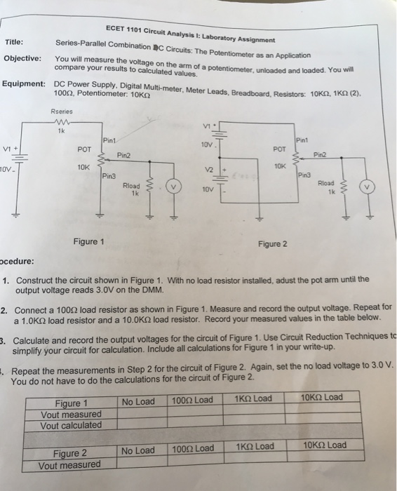 Solved ECET 1101 Circuit Analysis 1: Laboratory Assignment | Chegg.com