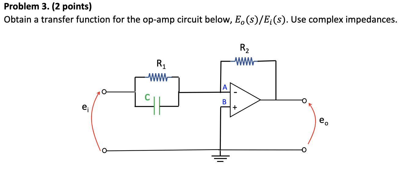 Solved Problem 3. (2 points) Obtain a transfer function for | Chegg.com