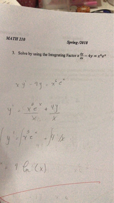 Solved MATH 210 Spring /2018 3. Solve by using the | Chegg.com