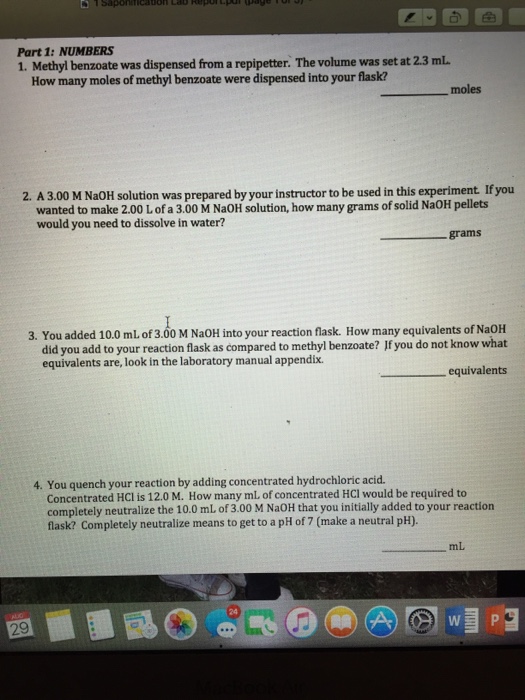 Solved Methyl benzoate was dispensed from a repipetter. The | Chegg.com