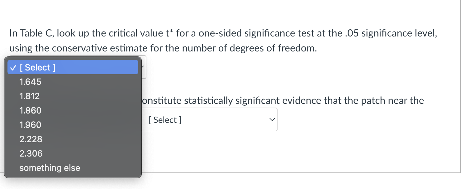 In Table C, look up the critical value t* for a | Chegg.com