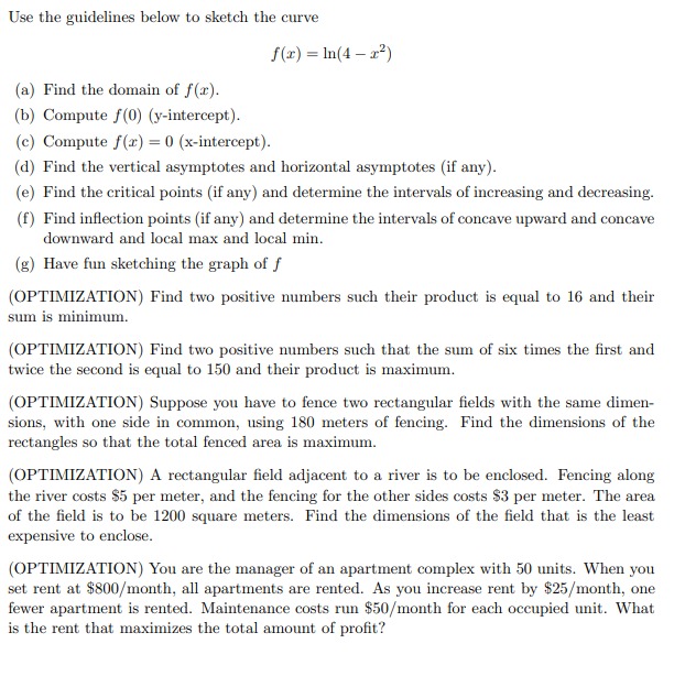 Solved Use the guidelines below to sketch the curve | Chegg.com
