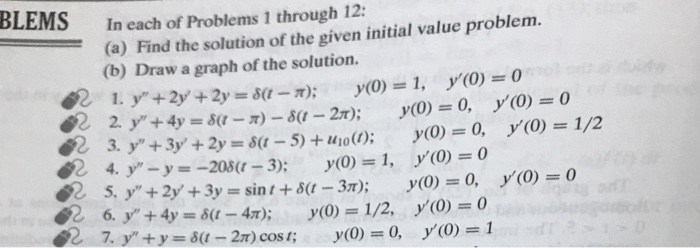 Solved BLEMS In each of Problems 1 through 12 (a) Find the | Chegg.com
