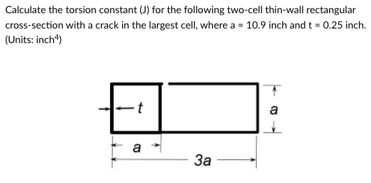 Solved Calculate the torsion constant (J) for the following | Chegg.com