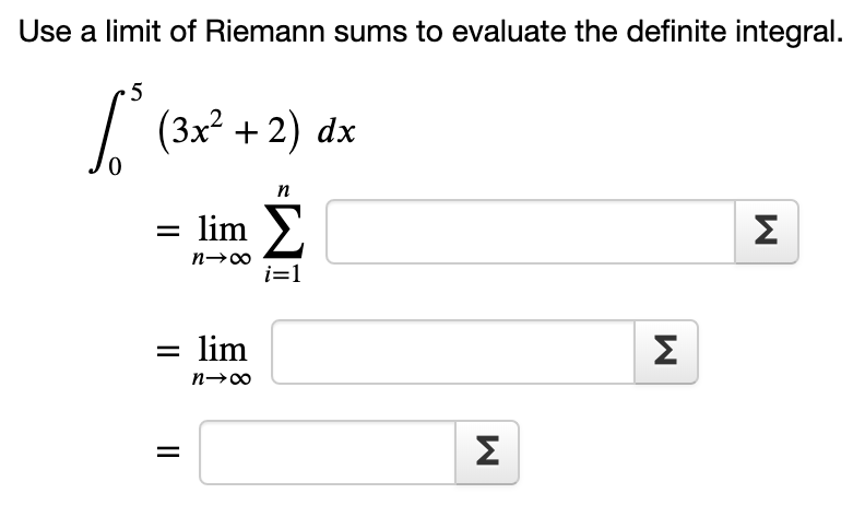 Solved Use a limit of Riemann sums to evaluate the | Chegg.com