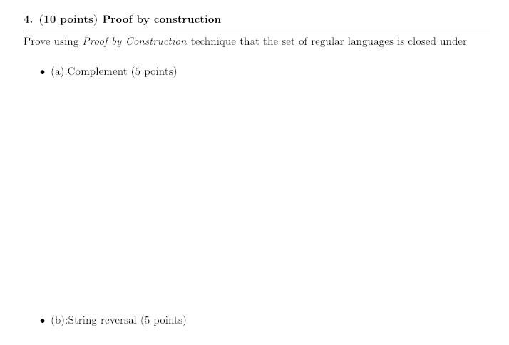Solved 4. (10 points) Proof by construction Prove using | Chegg.com