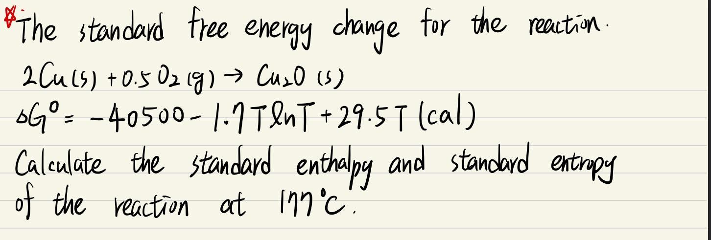 Solved The standard free energy change for the reaction. | Chegg.com