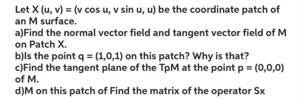 Solved can you find the tangent vector field in option a ? | Chegg.com
