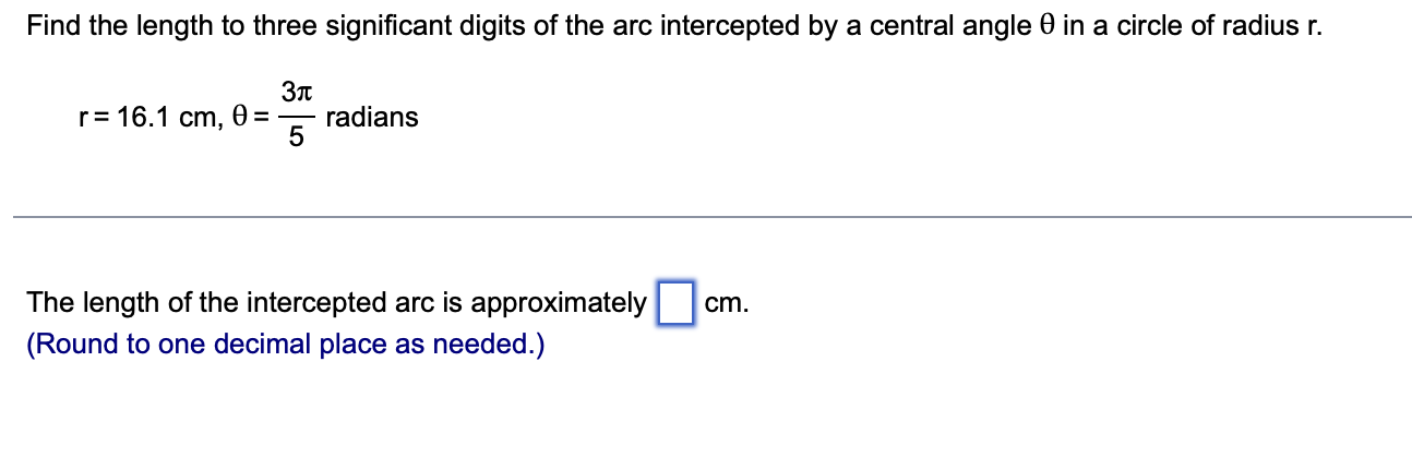 Solved Find the length to three significant digits of the | Chegg.com