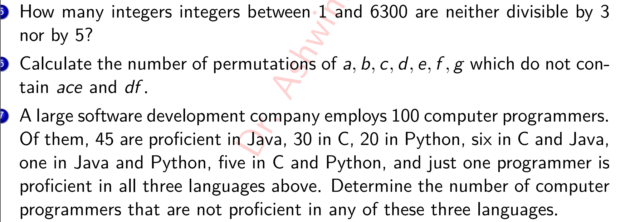 Solved How many integers integers between 1 ﻿and 6300 ﻿are | Chegg.com