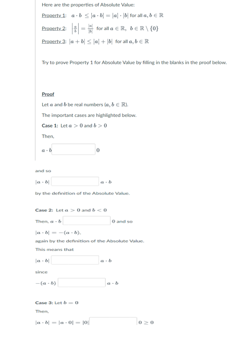 Solved Here are the properties of Absolute Value: Property | Chegg.com
