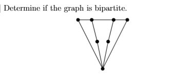 Solved Determine if the graph is bipartite. V | Chegg.com