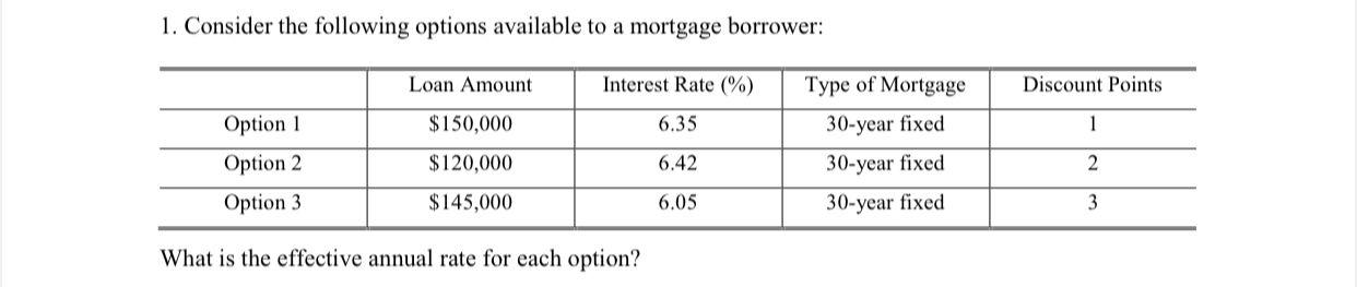 Solved 1. Consider the following options available to a | Chegg.com
