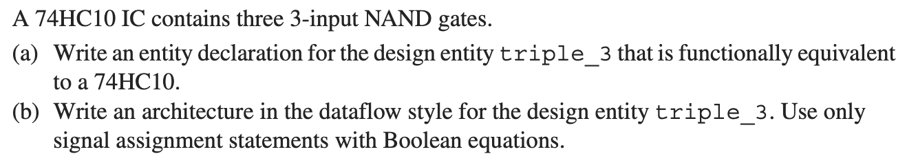 A 74HC10 IC contains three 3-input NAND gates. (a) | Chegg.com