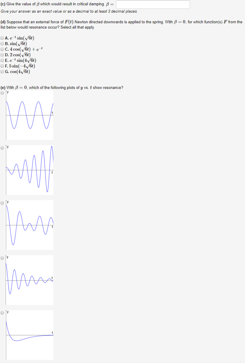 Solved (5 points) A spring is suspended vertically from a | Chegg.com