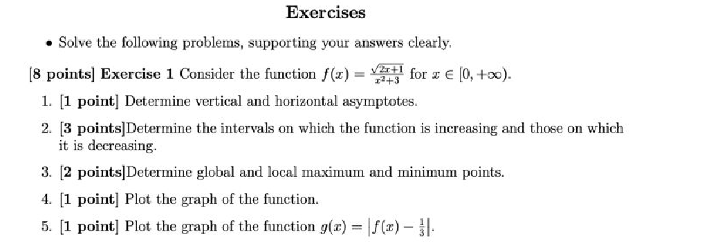 Solved - Solve the following problems, supporting your | Chegg.com