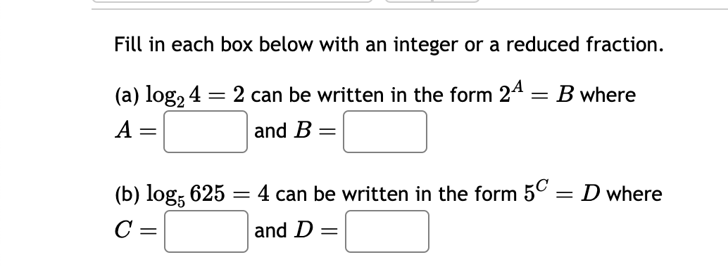 Solved Fill in each box below with an integer or a reduced | Chegg.com