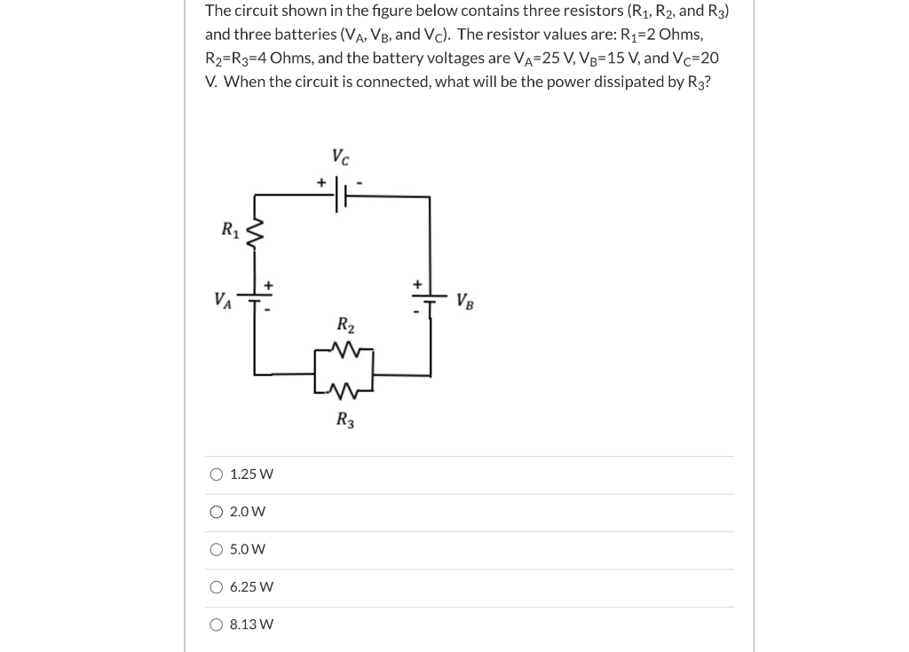 Solved The circuit shown in the figure below contains three | Chegg.com
