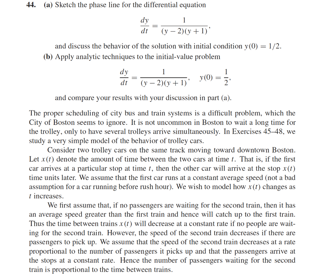 Solved 44. (a) Sketch the phase line for the differential | Chegg.com