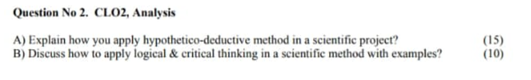 Solved Question No 2. CLO2, Analysis A) Explain how you | Chegg.com