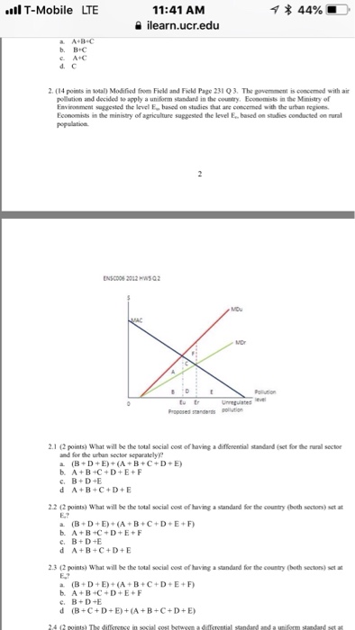 Solved l T-Mobile LTE 11:41 AM ilearn.ucr.edu * 44%. " a A | Chegg.com