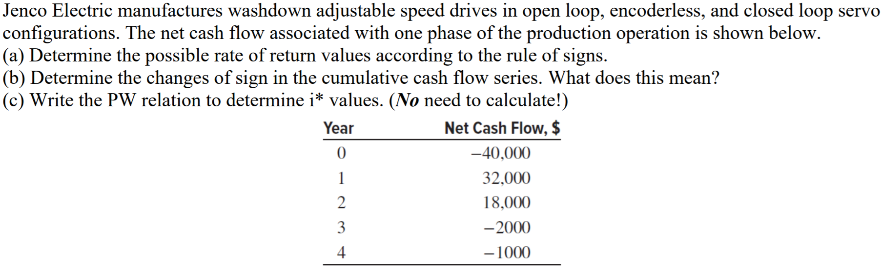 Solved Jenco Electric manufactures washdown adjustable speed | Chegg.com