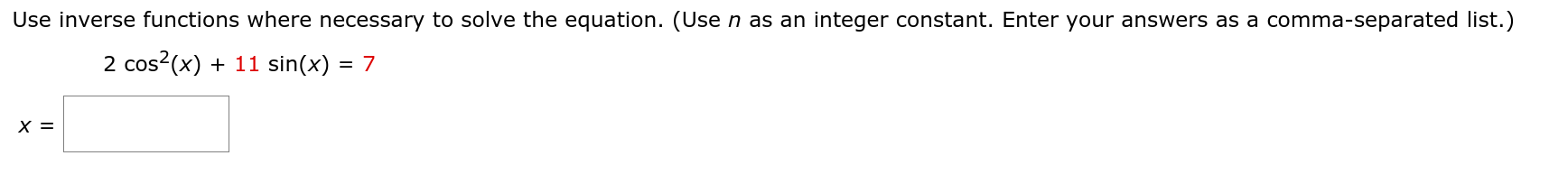 Solved Use inverse functions where necessary to solve the | Chegg.com