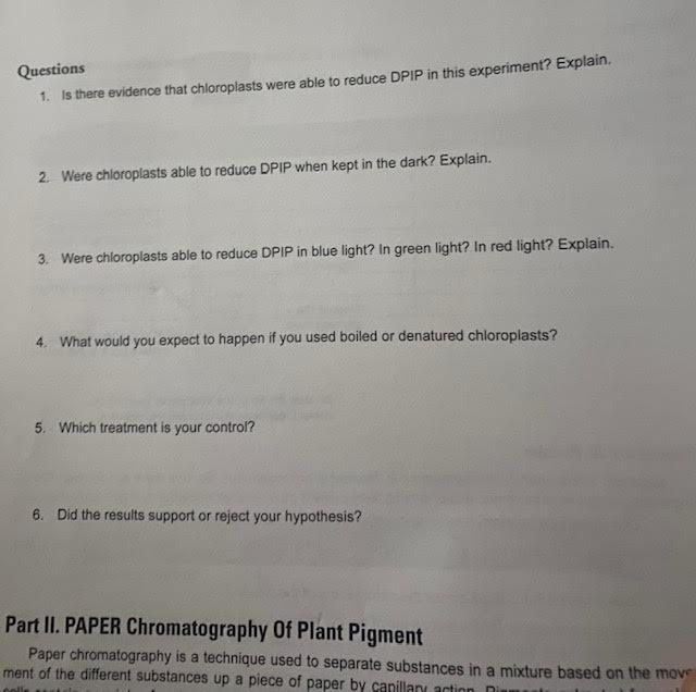 Solved Questions 1. Is there evidence that chloroplasts | Chegg.com