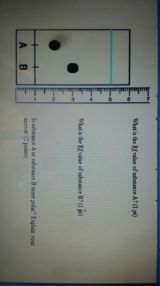 Solved What is the Rf value of substance A? (1 pt) و | Chegg.com