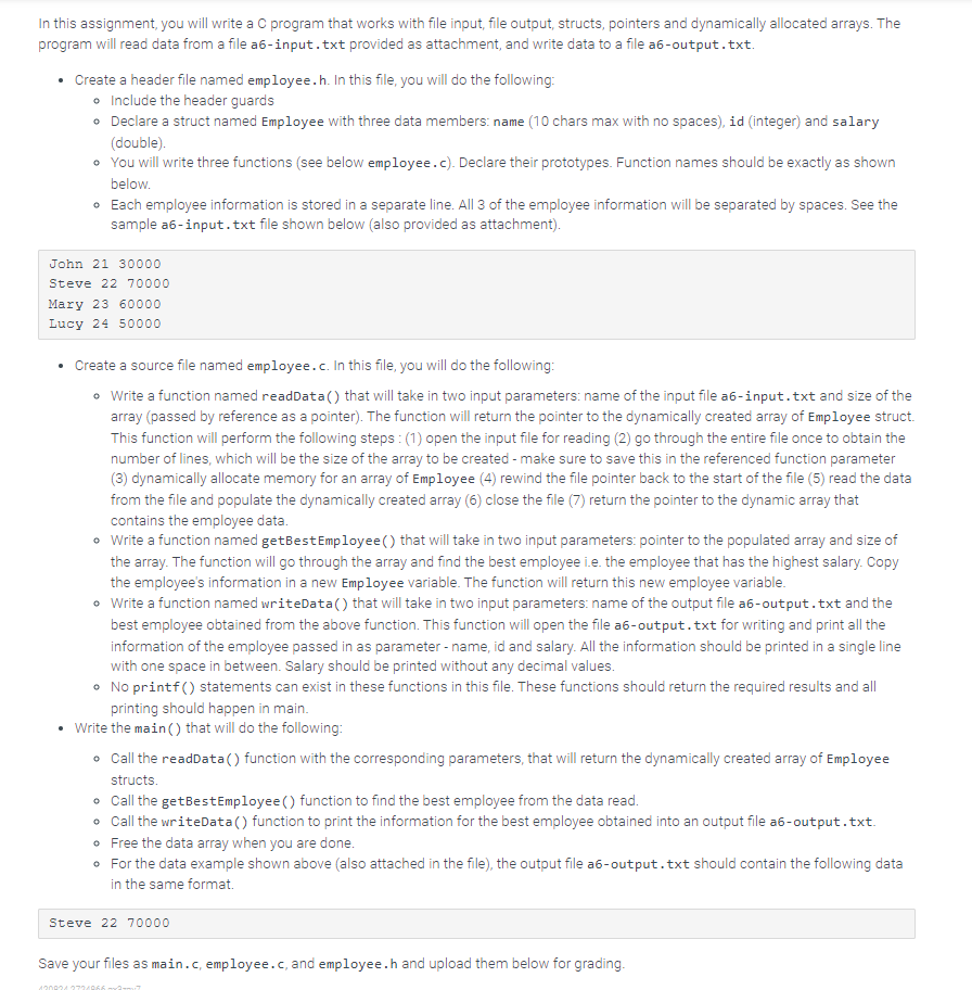Solved In this assignment, you will write a C program that | Chegg.com