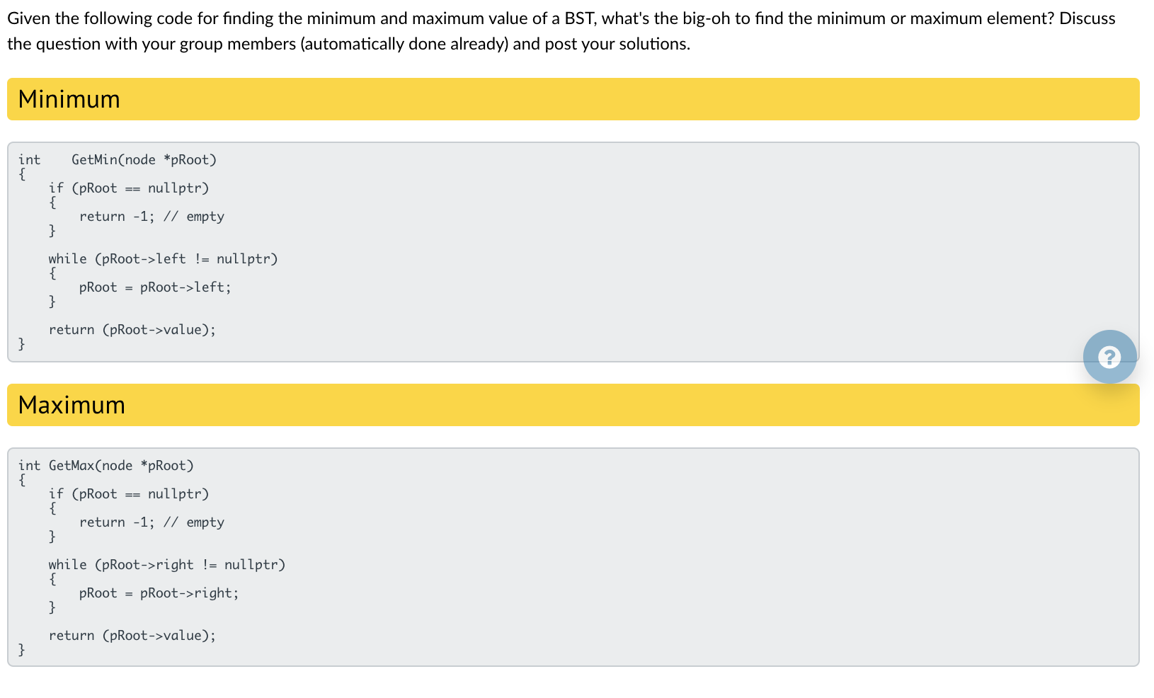 Solved C++ no coding! Big-0 notation discussion question. | Chegg.com