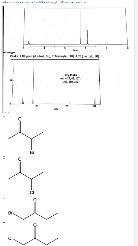 Solved Which structure is consistent with the following H | Chegg.com