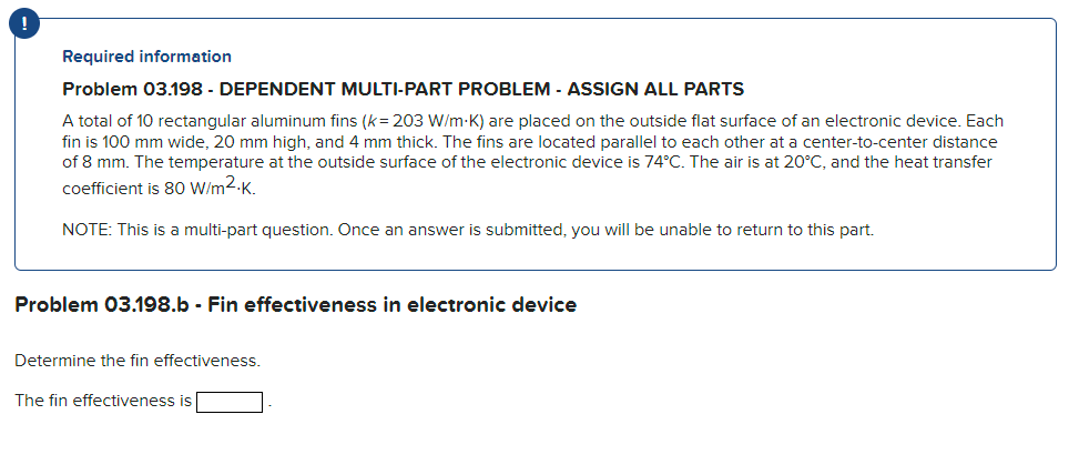 Required information Problem 03.198 - DEPENDENT | Chegg.com