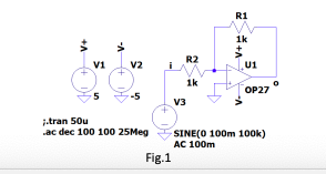 Solved Using the OP27 component and 1kΩ and 10kΩ resistors | Chegg.com