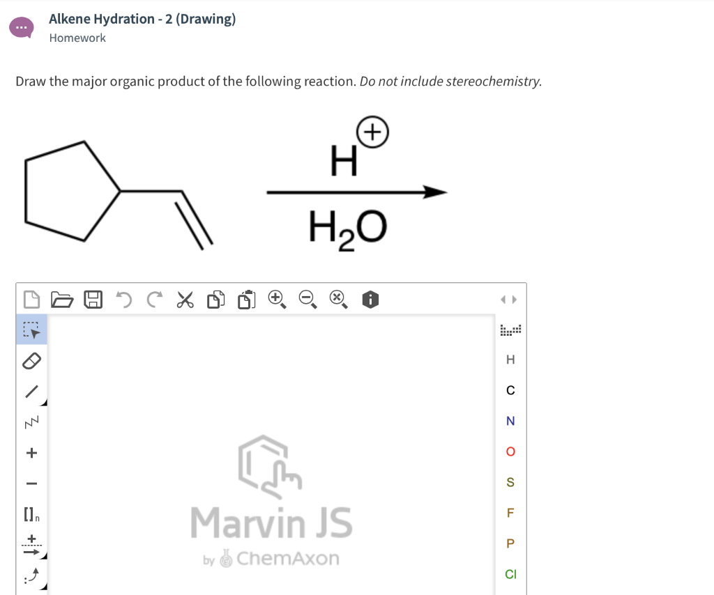 Solved Alkene Hydration - 2 (Drawing) Homework Draw the | Chegg.com